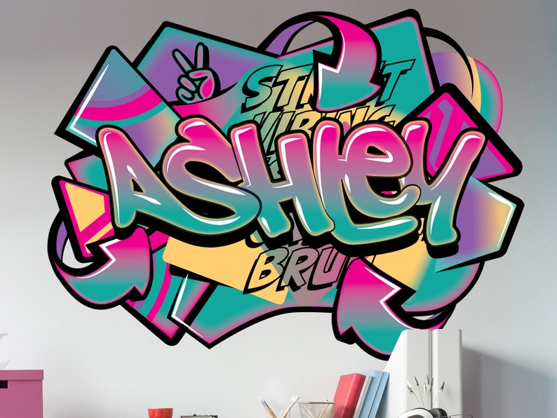 Graffiti Name Wall Decor Custom Boys Bedroom Shapes Arrow - Etsy