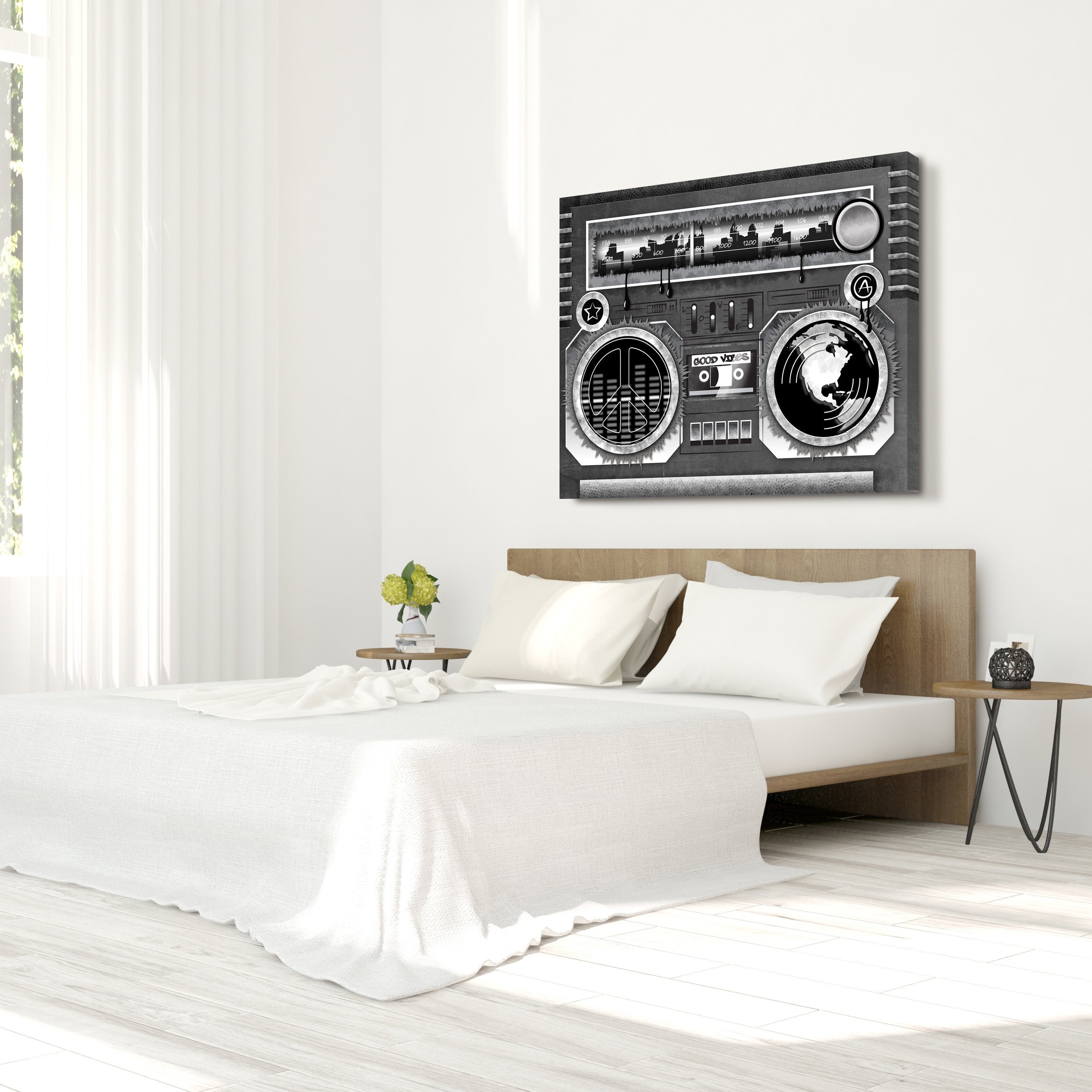 Boom Box Art Large Canvas Music Art Nostalgic Art Contemporary - Etsy