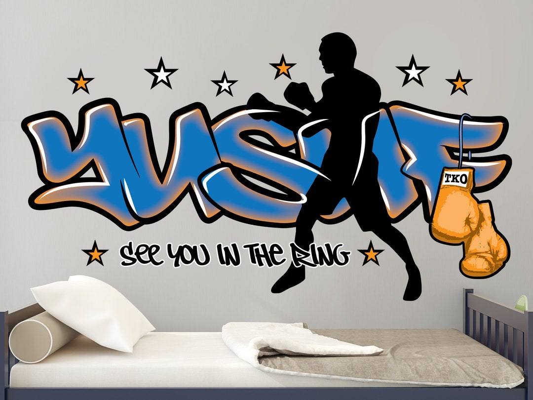 Custom Graffiti Boxing UFC Ultimate Fighting Martial Arts Wall Decal ...