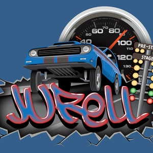 Drag Race Car Wall Decal Graffiti Name Personalized Boys Room Decor ...