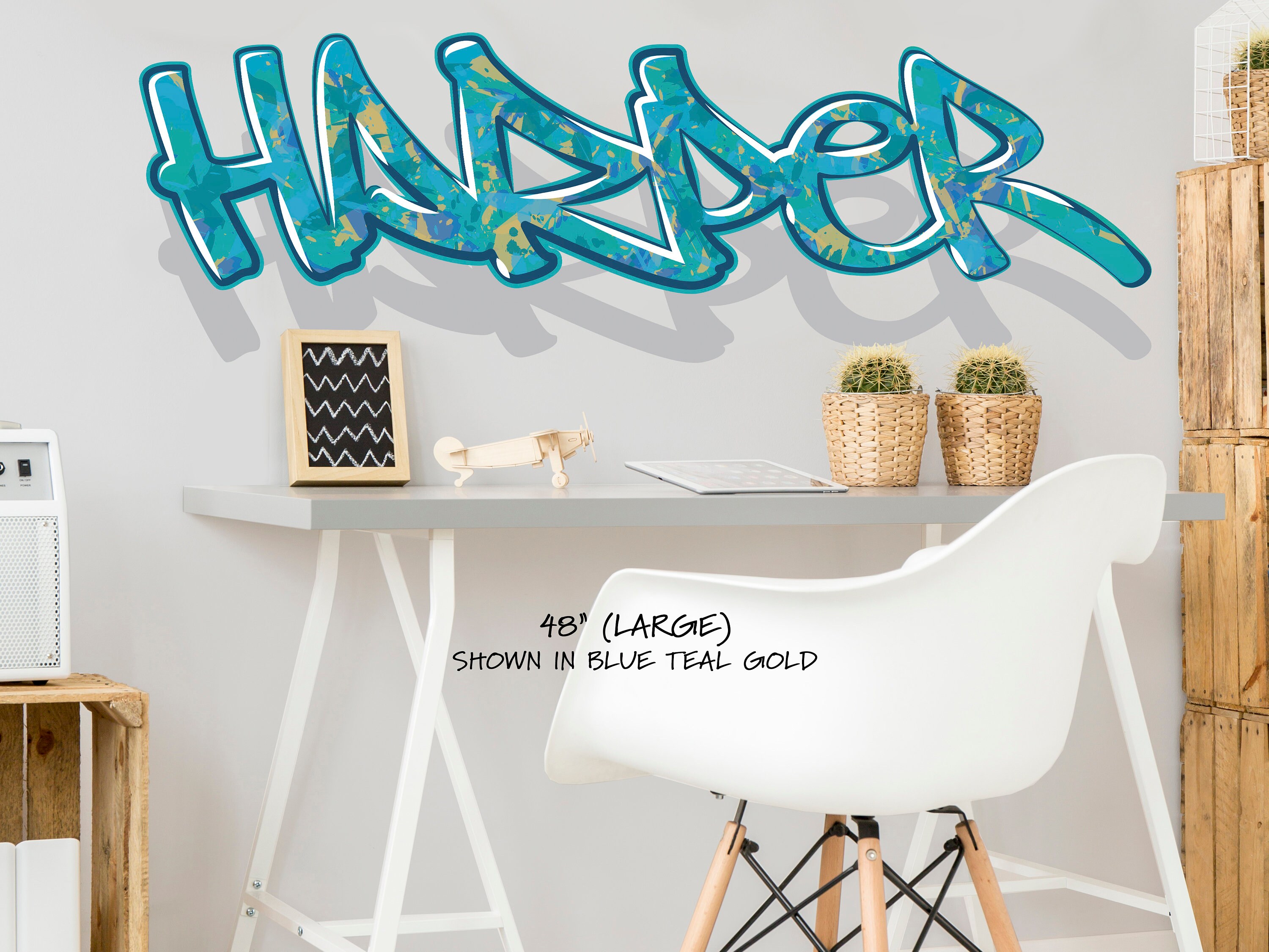 Soft Colors Custom Name Simulated Floating 3D Wall Decal With - Etsy