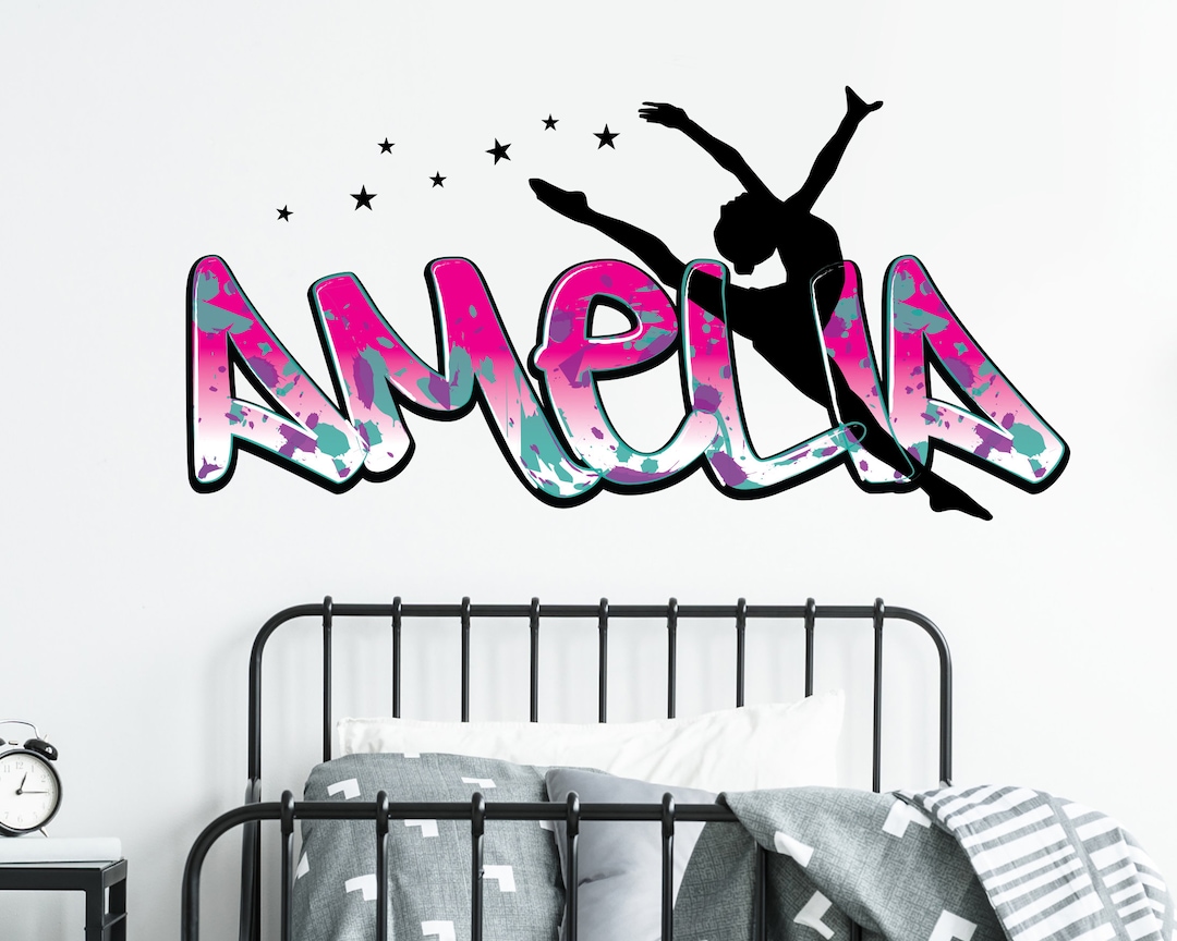 Graffiti Dance Name Decal: Custom Ballet Wall Art, Girls Room Decor - Etsy