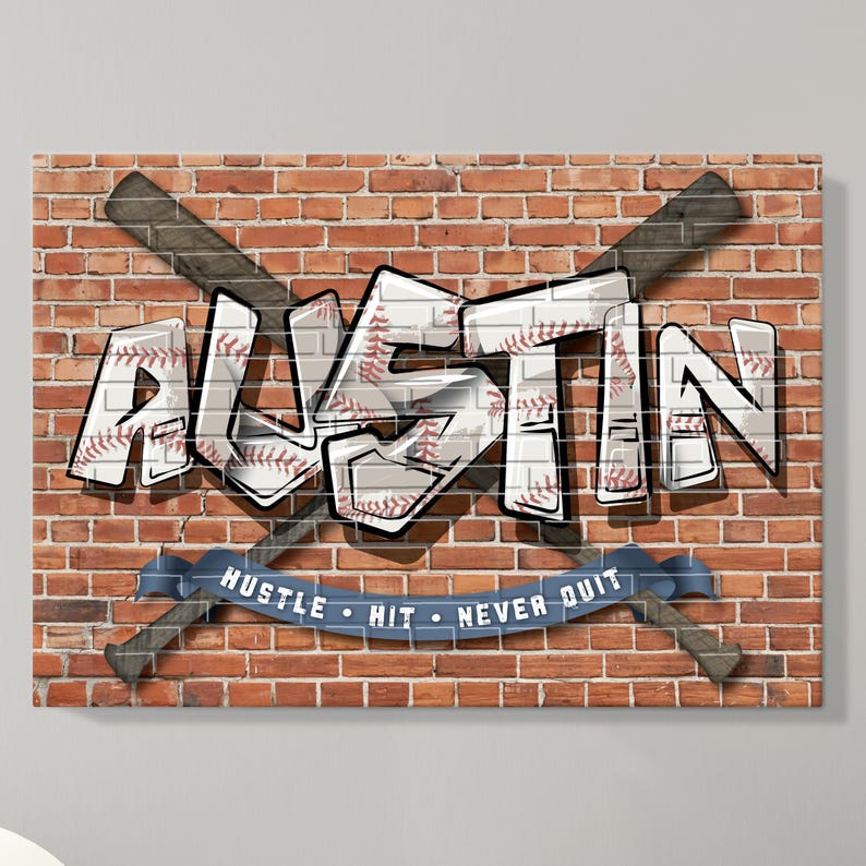 Graffiti Baseball Boys Room Baseball Mom Kids Room Decor | Etsy