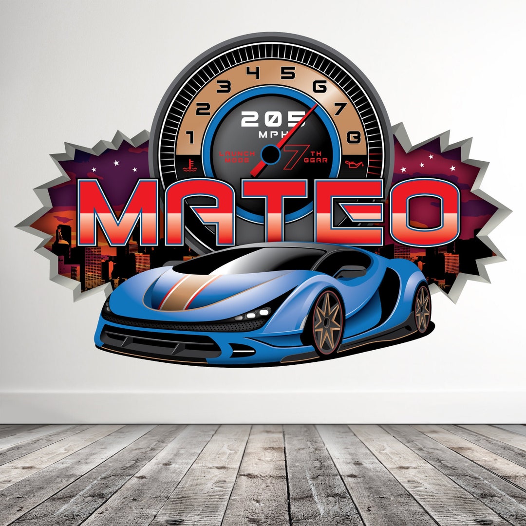 Supercar Wall Decal Custom Boys Room Decor Sticker Mclaren Ferrari ...