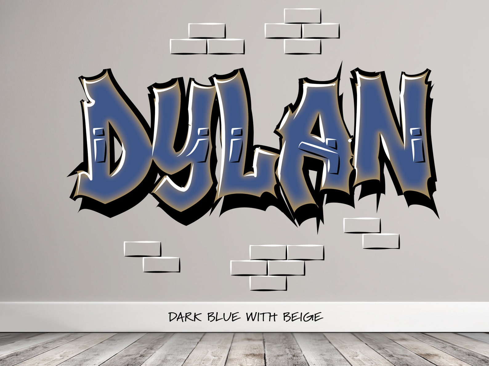 Graffiti Name Removable Brick Wall Decal Custom Color Large Graffiti ...