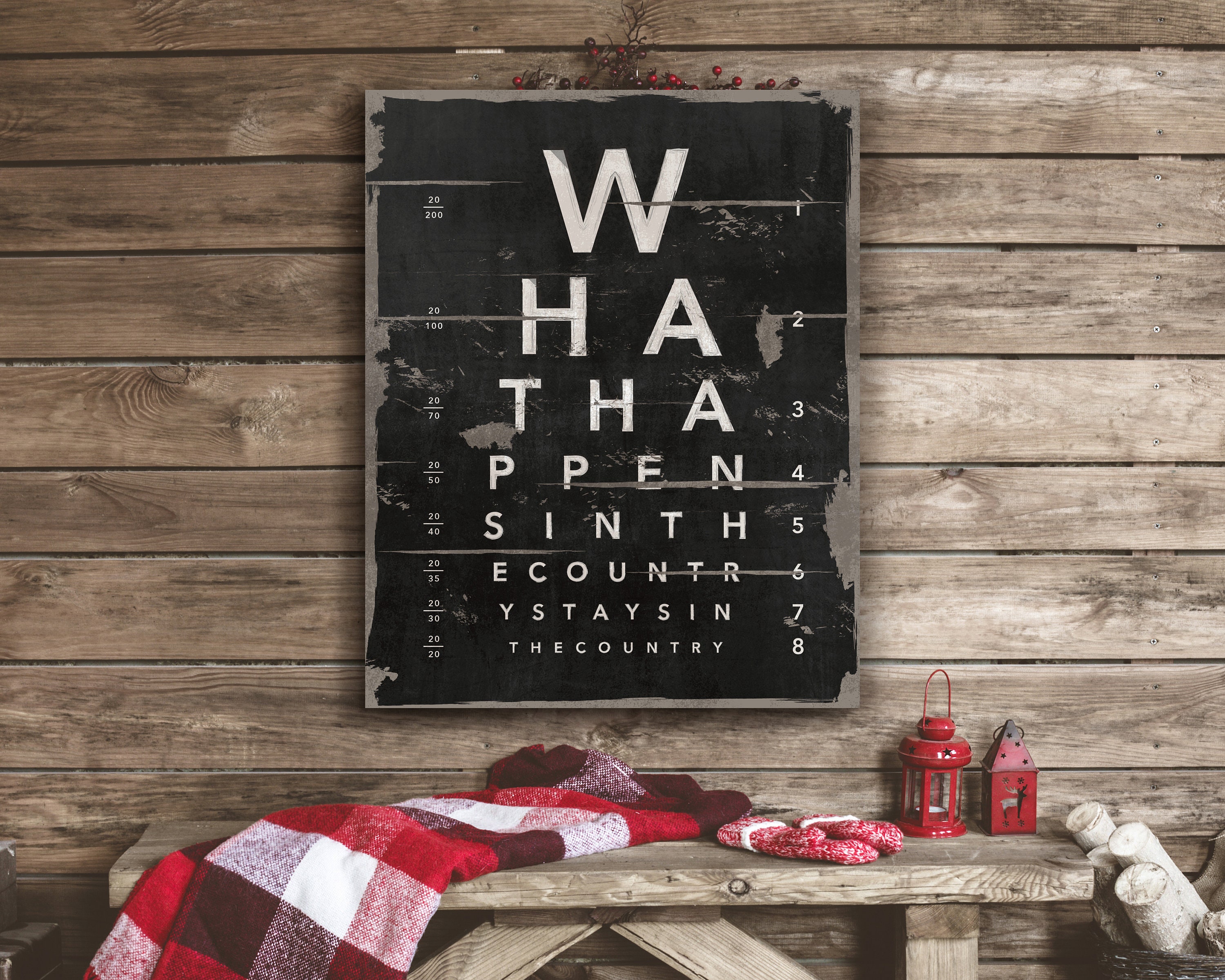 Custom Farmhouse Eye Chart: Personalized Family Name Canvas Art - Etsy