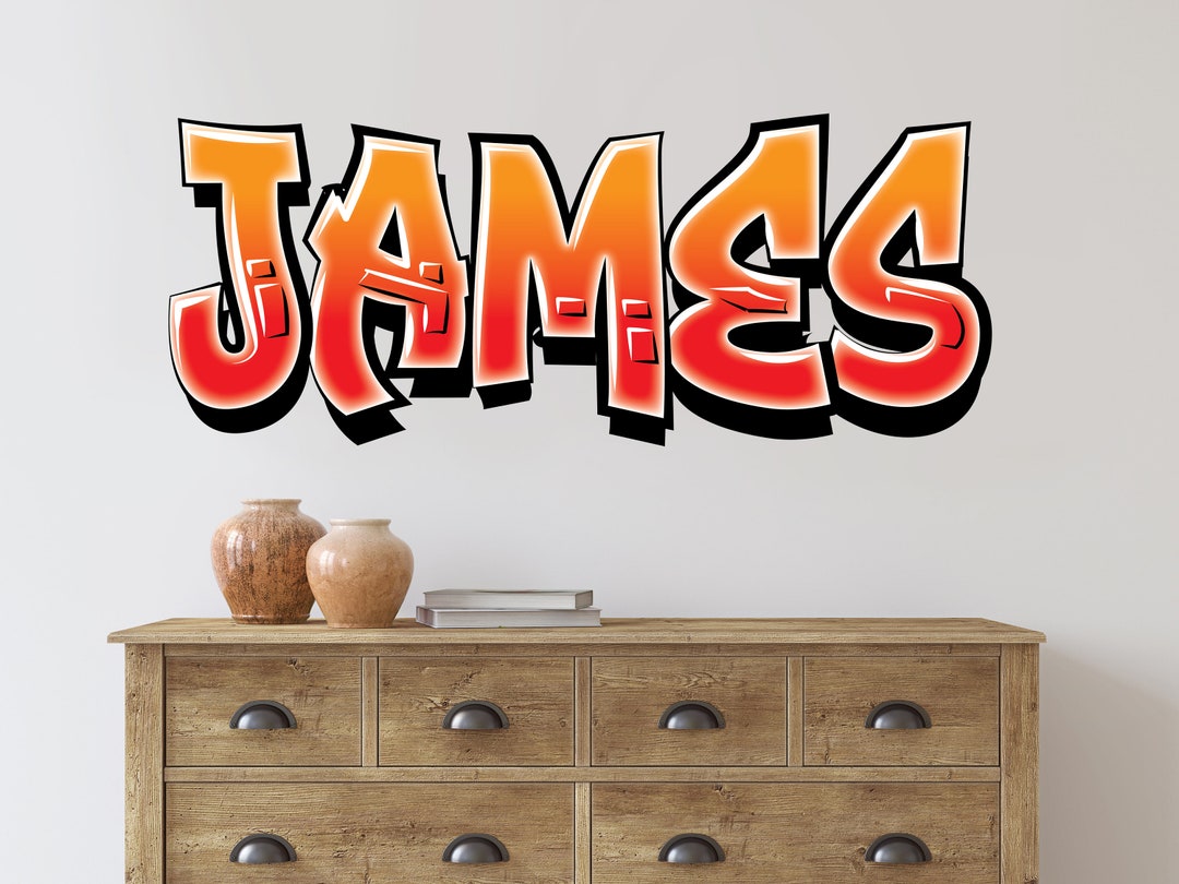 Graffiti Name Custom Wall Decal Large Graffiti Colorful Room Decor ...