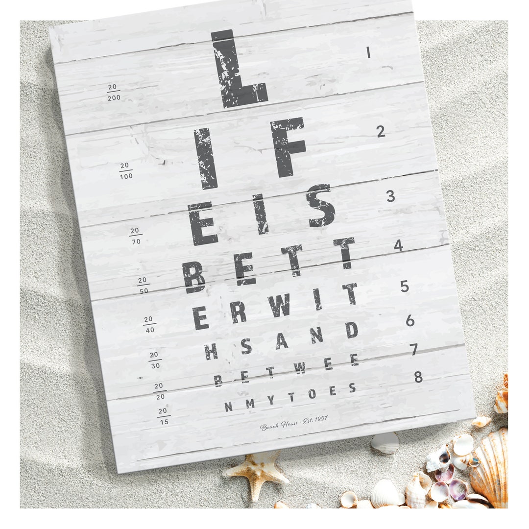 Beachwood Custom Eye Chart Beach Art Optometrist Personalized Beach ...