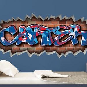 Graffiti Brick Wall Name Decal - Personalized - Removable - Etsy
