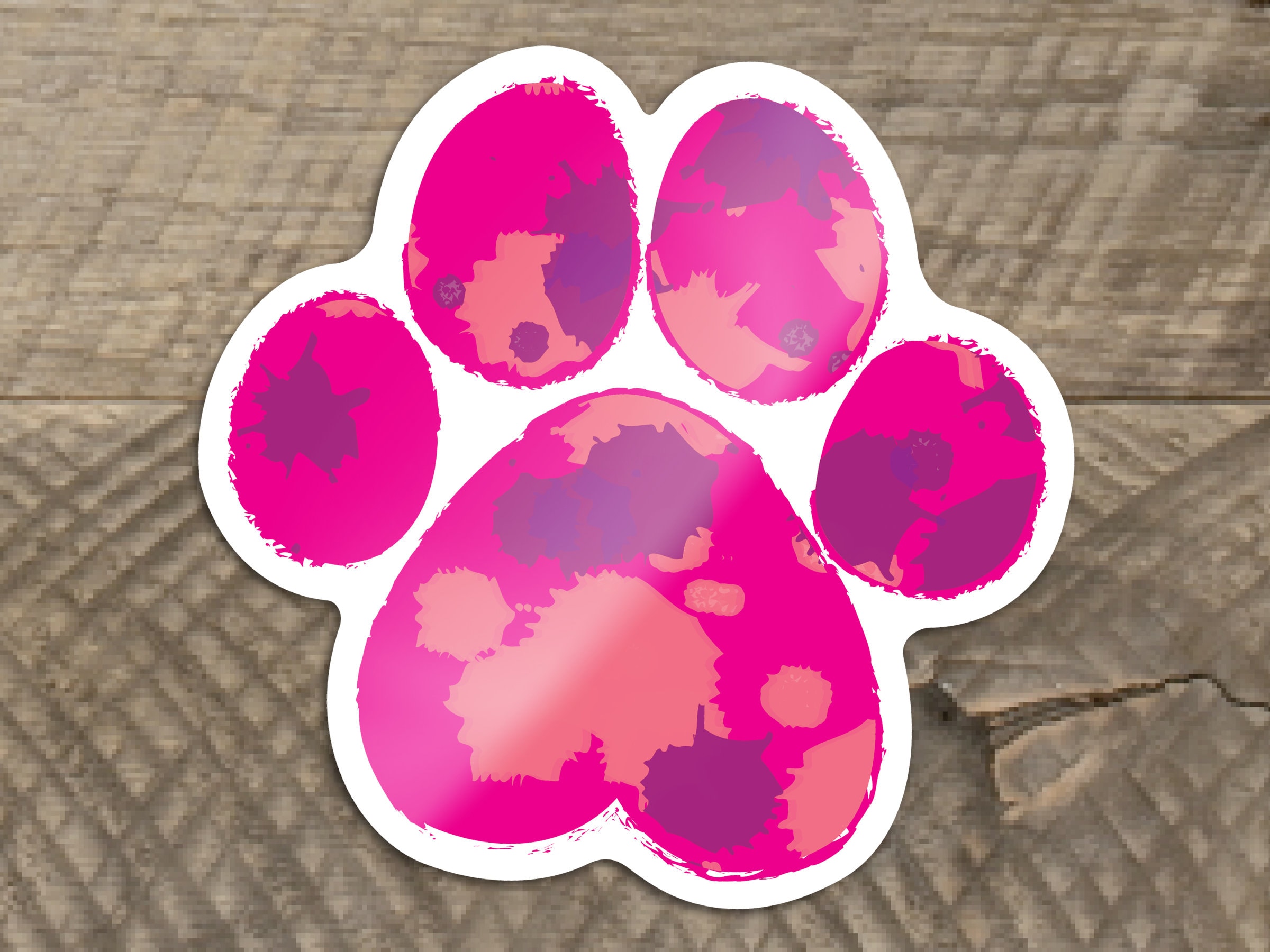 Colorful Paw Print Decals Dog Sticker Set Pet Decor Kitchen Laptop ...