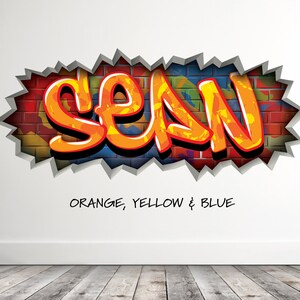 Graffiti Name Wall Decal - Personalized Pop Street Art Vinyl Sticker ...