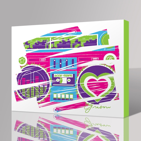 Boom Box Pop Art Large Canvas Music Art Nostalgic Art | Etsy