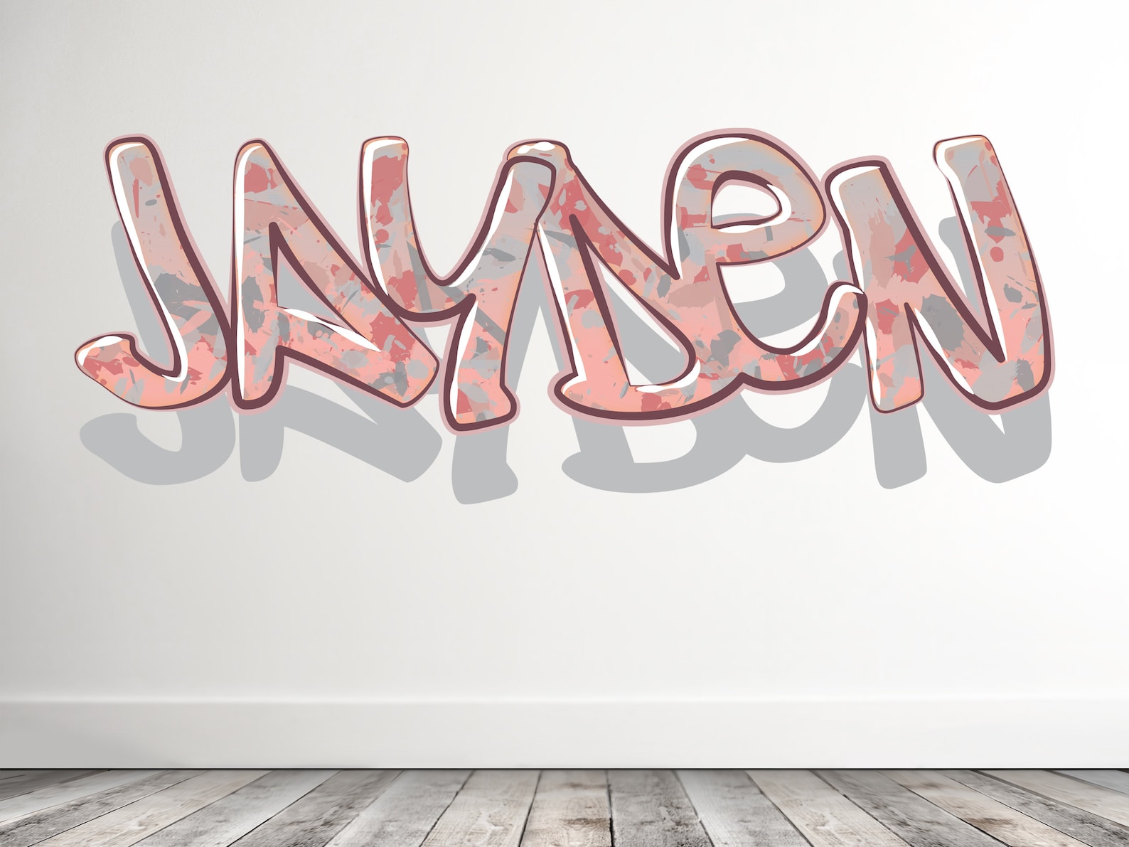 Soft Colors Custom Name Simulated Floating 3D Wall Decal With - Etsy