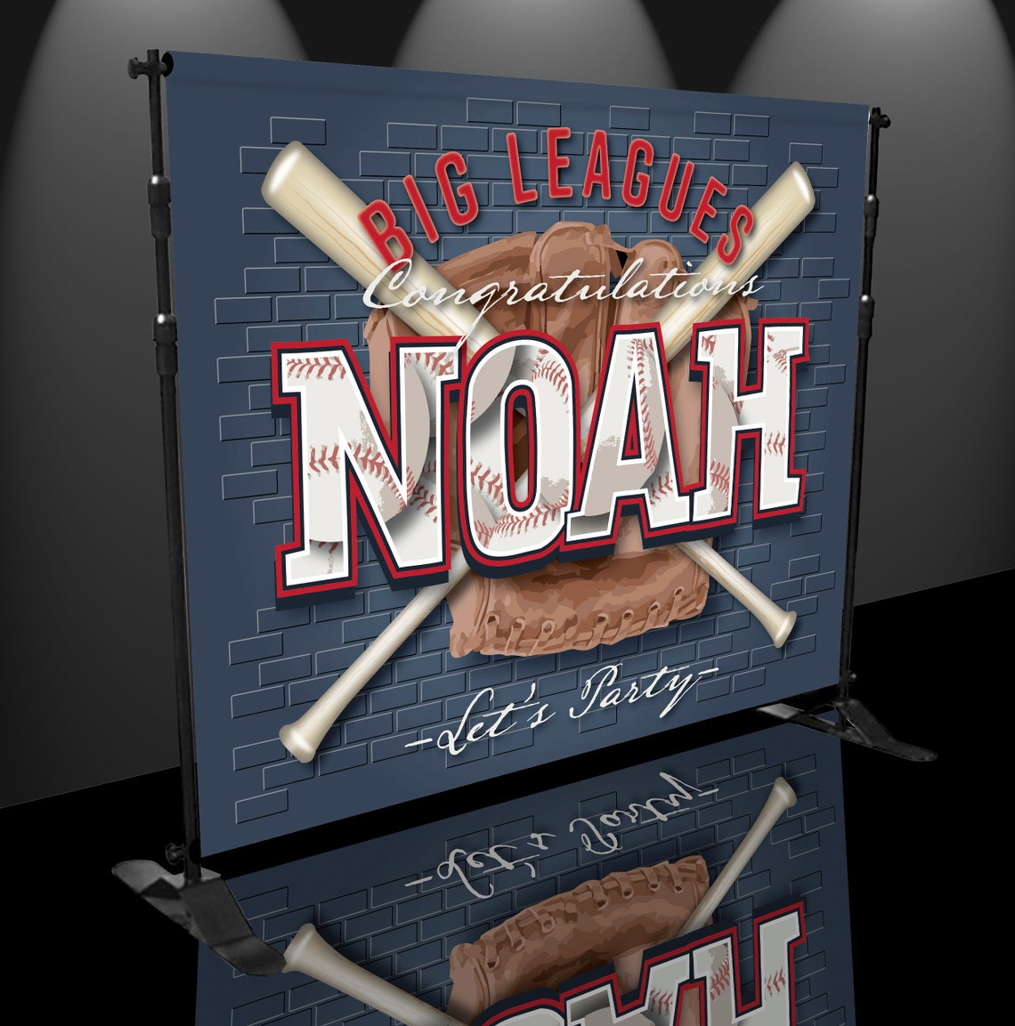 Celebration Backdrop Baseball Party Banner Custom Birthday - Etsy