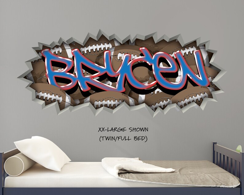 Football Graffiti Name Removable Wall Decal Art Sports Large Sticker ...