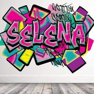 Personalized Graffiti Name Wall Decal: Custom Urban Art for Teen Rooms ...
