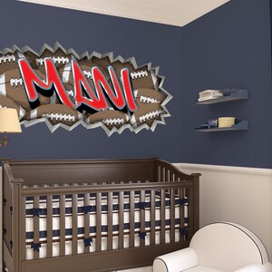 Football Graffiti Name Removable Wall Decal Art Sports Large Sticker ...