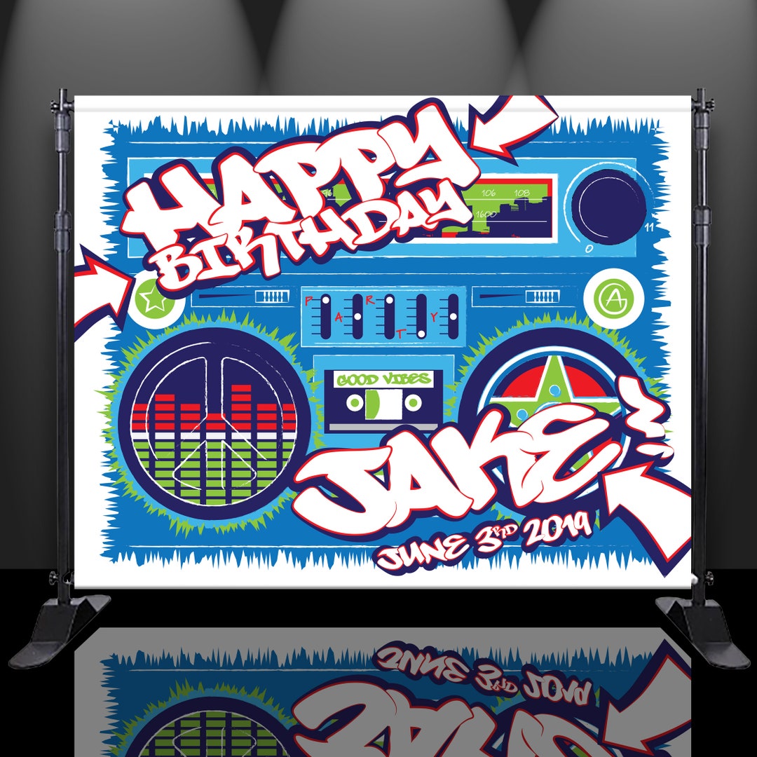 Custom Boom Box Birthday Banner: Personalized Party Backdrop - Etsy