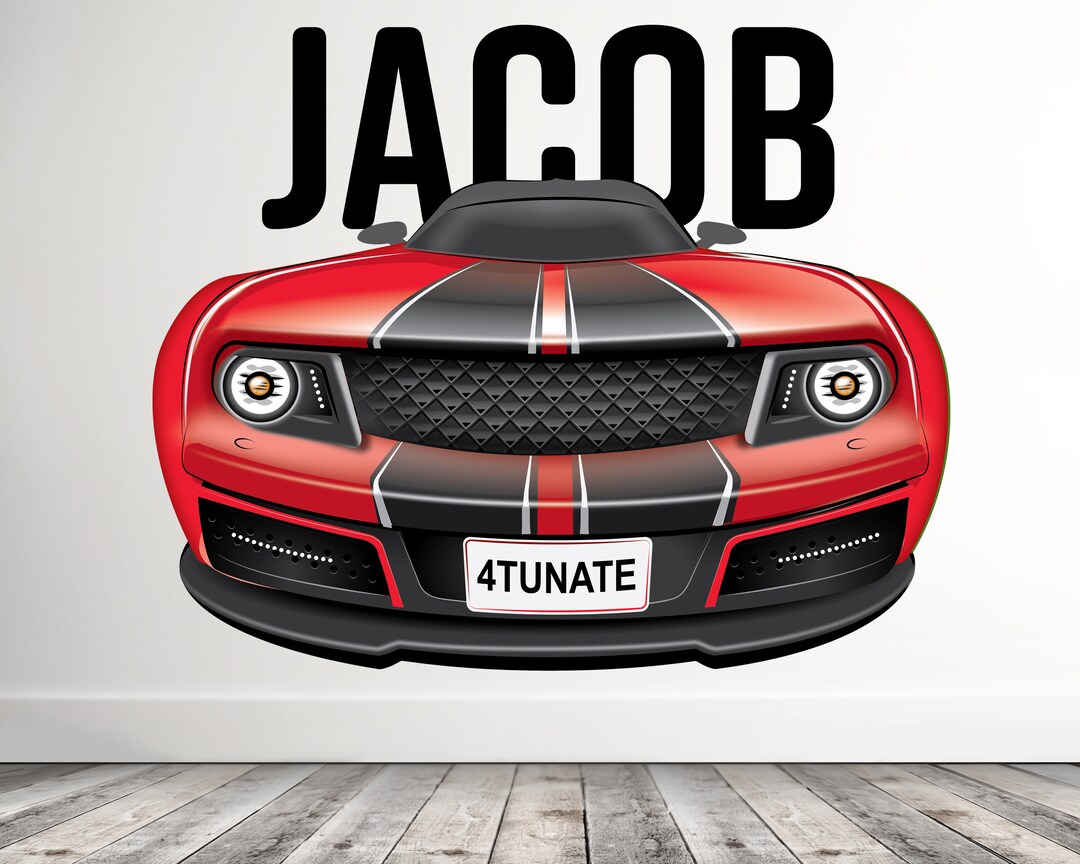 Muscle Supercar Personalized Name Decal Emilia Wall Decor DDE - Etsy