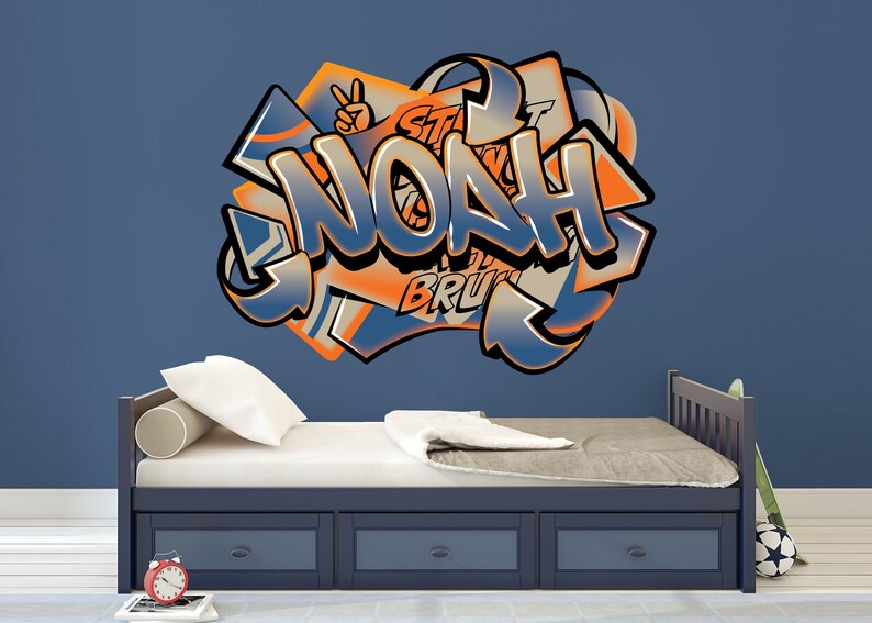 Graffiti Name Wall Decor Custom Boys Bedroom Graffiti Wall Murals ...