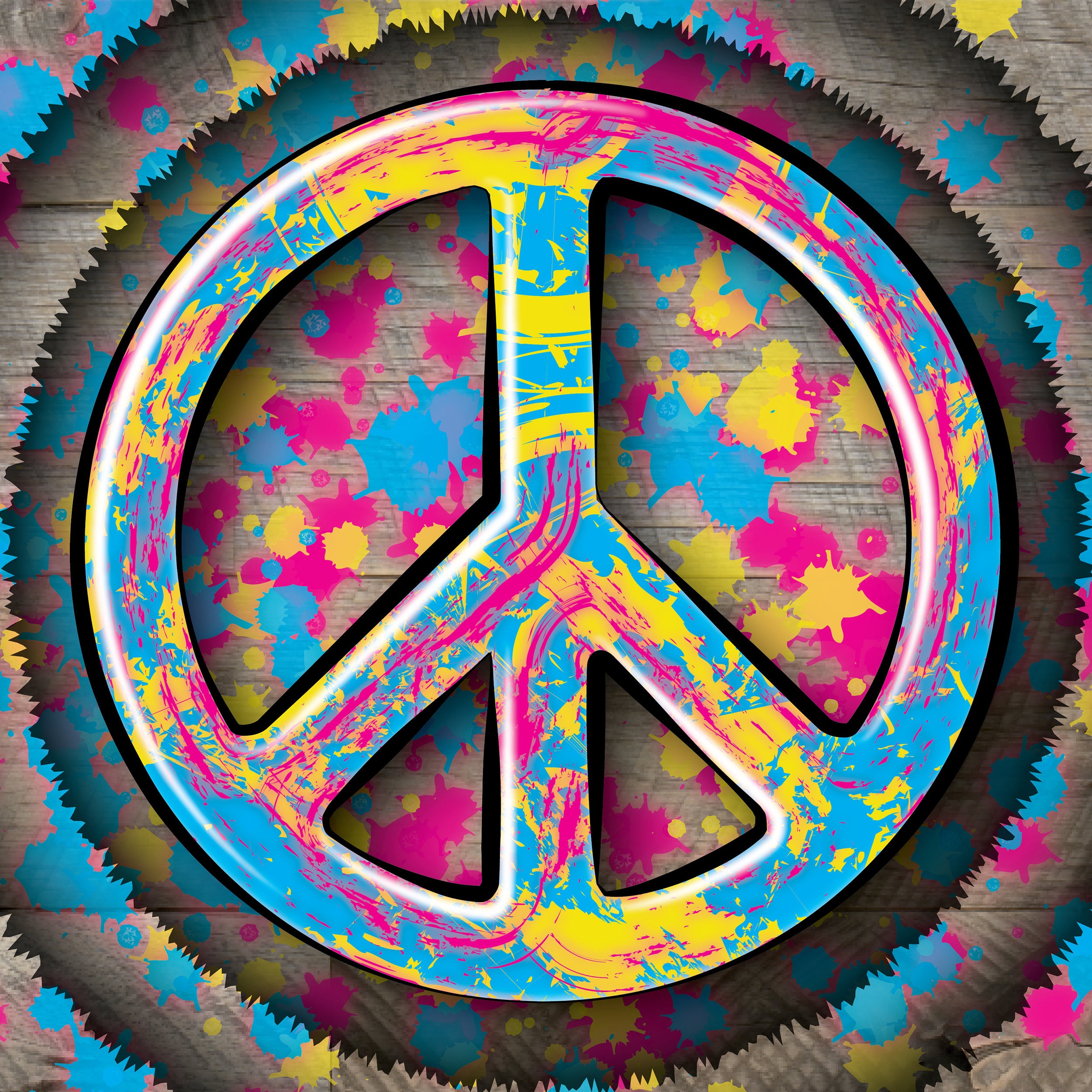 Custom Peace Sign Splatter Canvas Art Peace and Love Dorm | Etsy