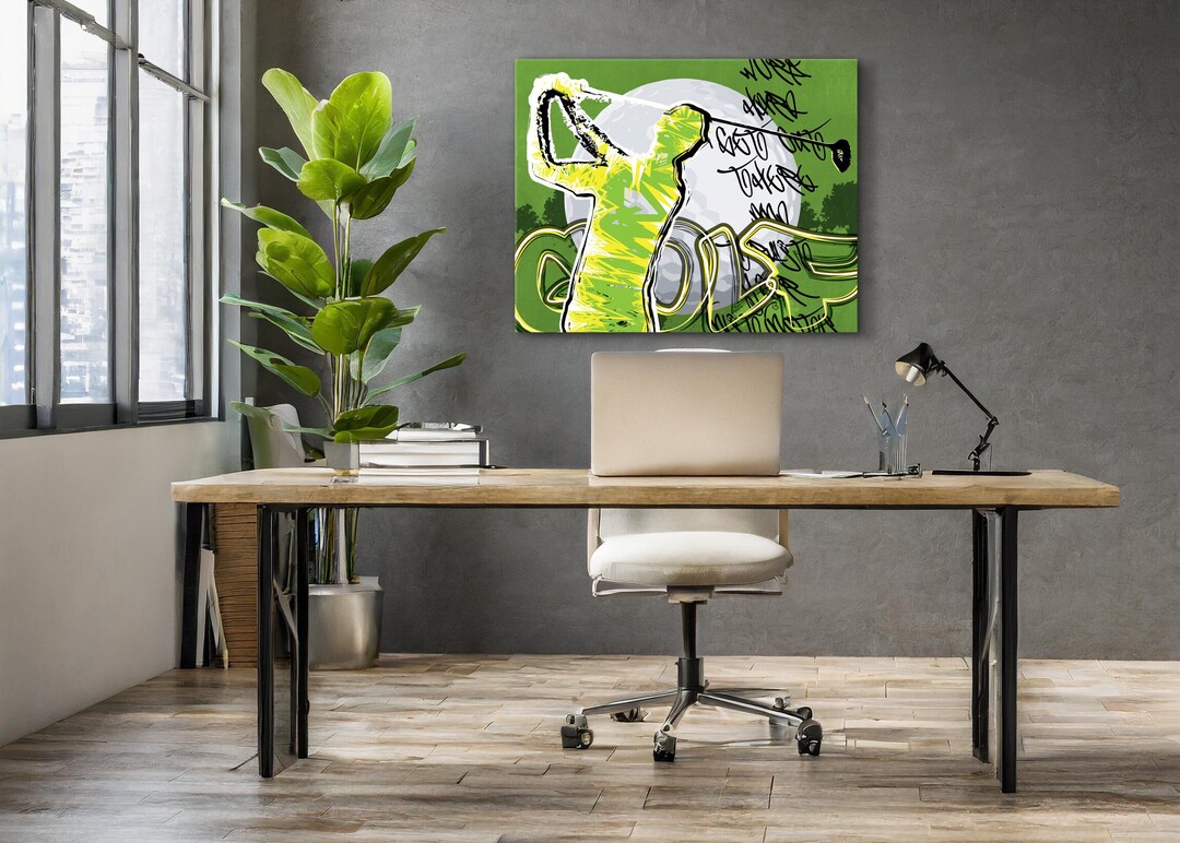 Golf Graffiti Wall Art Large Sports Canvas Room Decor Boys Art Man Cave ...