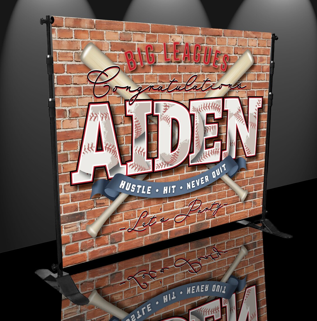 Celebration Brick Baseball Backdrop Banner Custom Birthday - Etsy