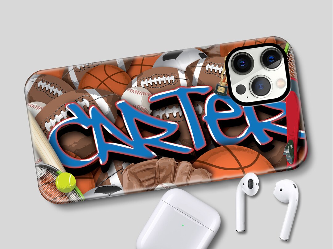 Graffiti Sports Name 3D Wrap Full Protection Gloss Phone Case Football ...