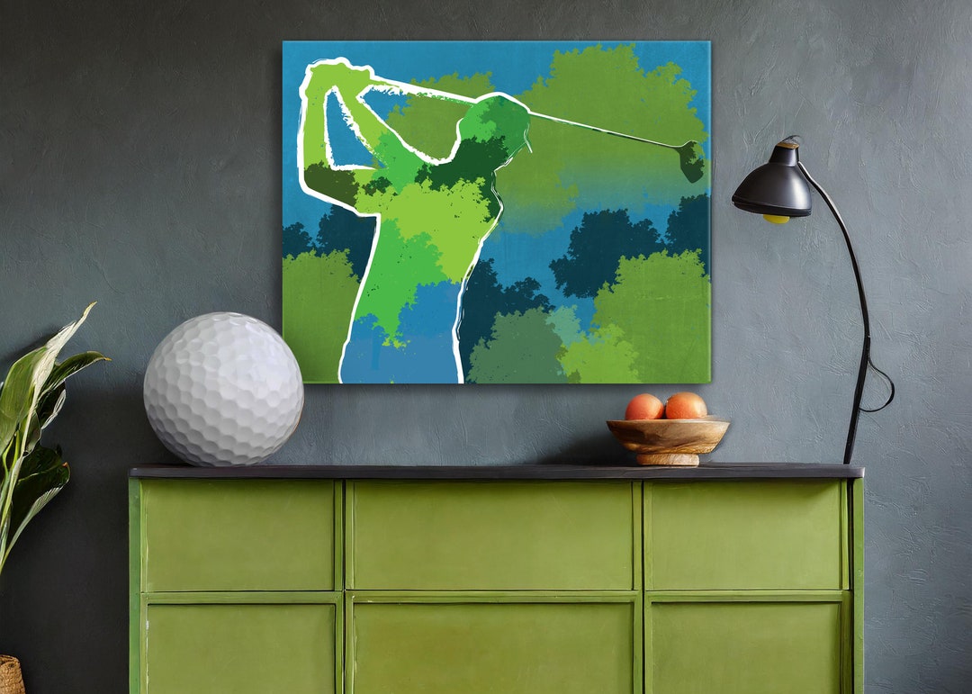 Golf Modern Wall Art Boys Room Decor Large Canvas Art Man Cave Golf ...
