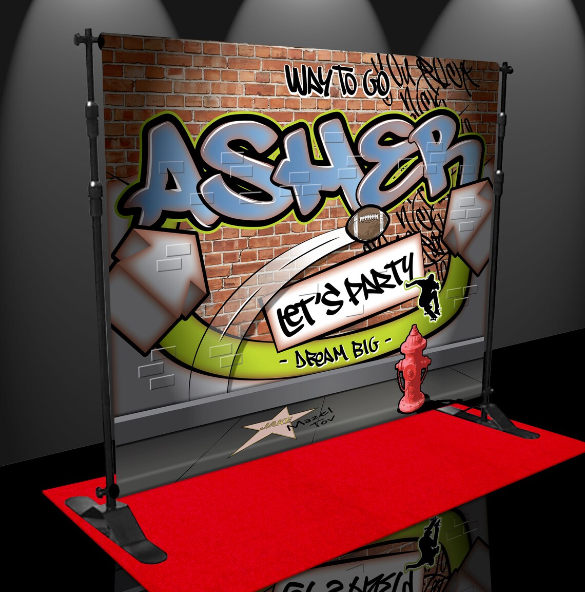 Large Banner Bar Mitzvah Backdrop Bar Mitzvah Banner Custom | Etsy