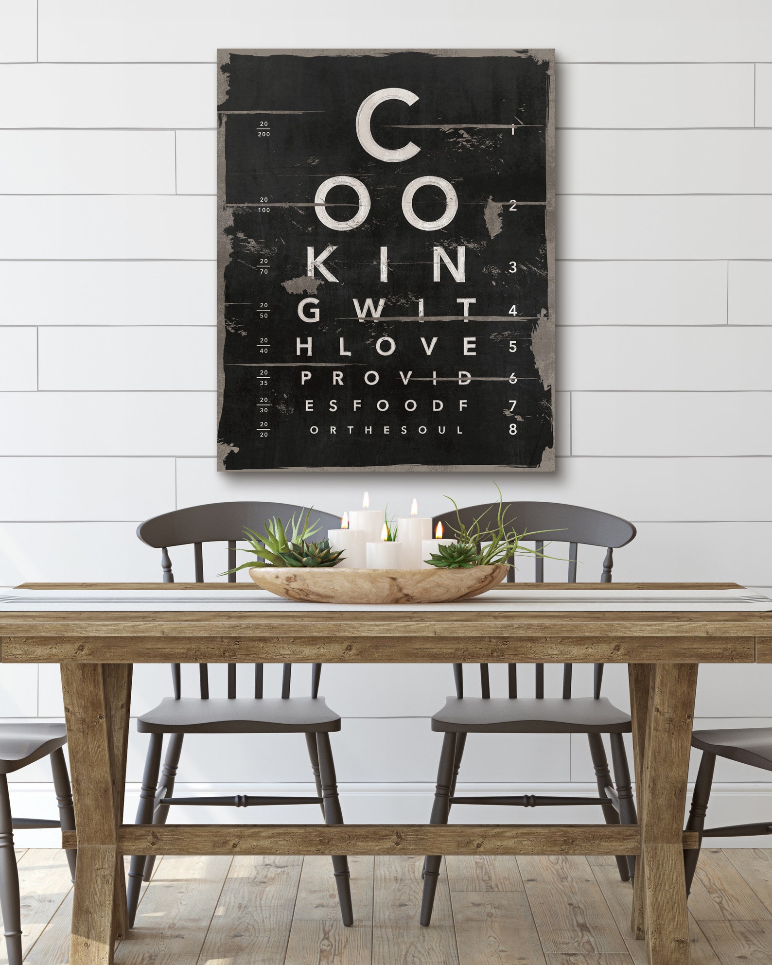 Custom Farmhouse Eye Chart: Personalized Family Name Canvas Art - Etsy