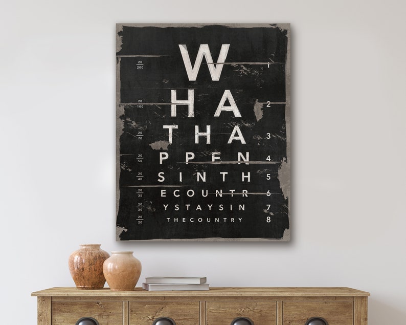Custom Farmhouse Eye Chart: Personalized Family Name Canvas Art - Etsy