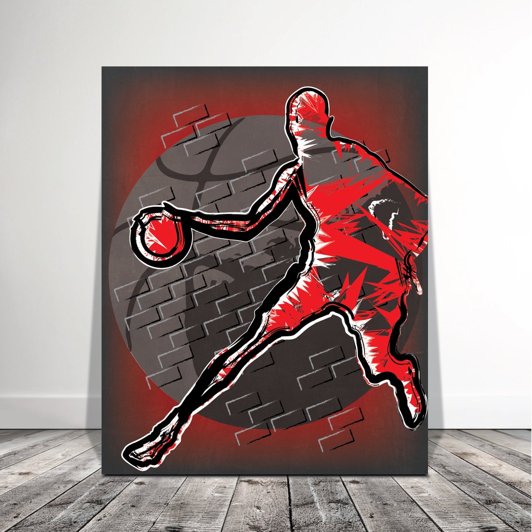 Basketball Art Wall Art Large Canvas Art for Kids Sports Canvas Art for ...
