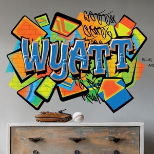 Personalized Graffiti Name Wall Decal: Custom Urban Art for Teen Rooms ...