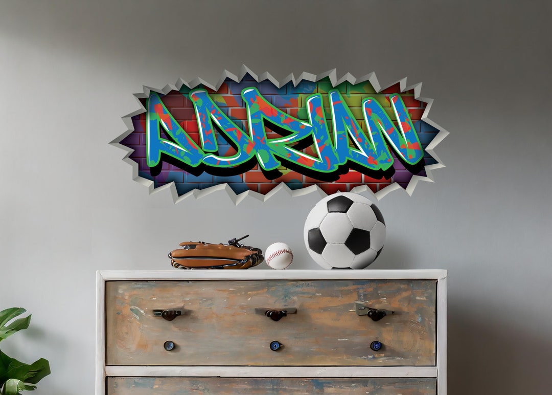 Graffiti Name Wall Decal - Personalized Pop Street Art Vinyl Sticker ...