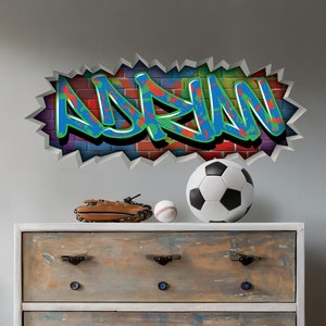 Graffiti Name Wall Decal - Personalized Pop Street Art Vinyl Sticker ...