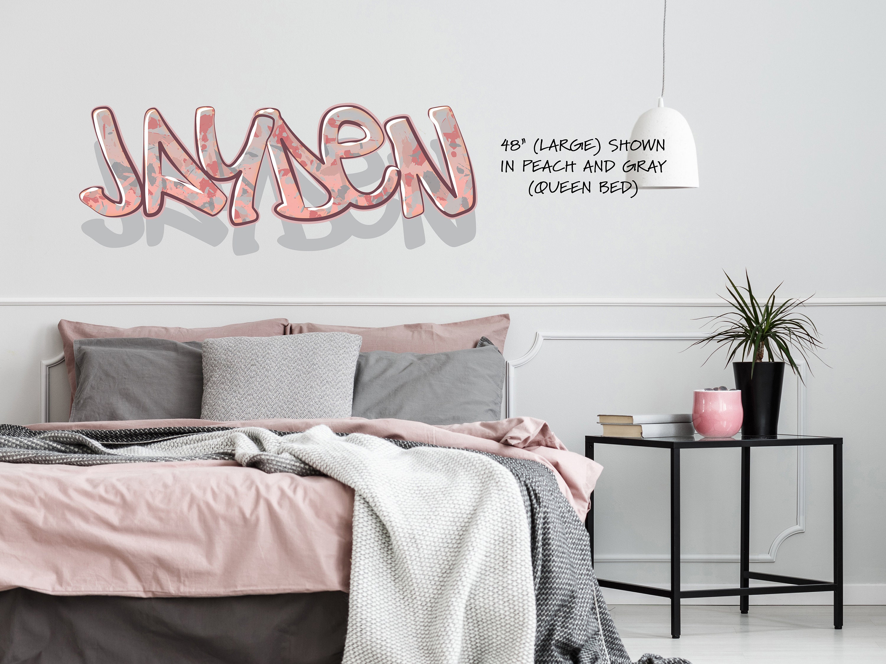 Soft Colors Custom Name Simulated Floating 3D Wall Decal With - Etsy