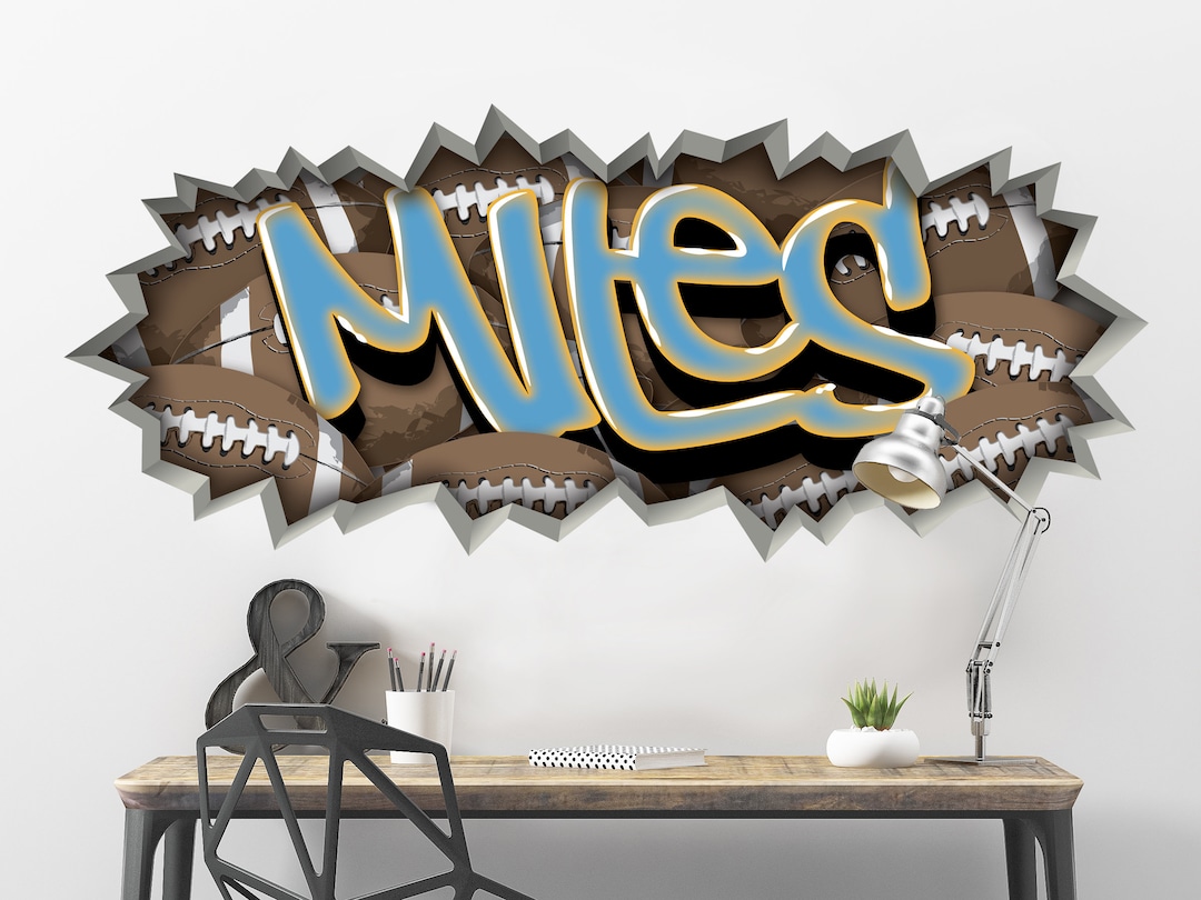 Football Graffiti Name Removable Wall Decal Art Sports Large Sticker ...