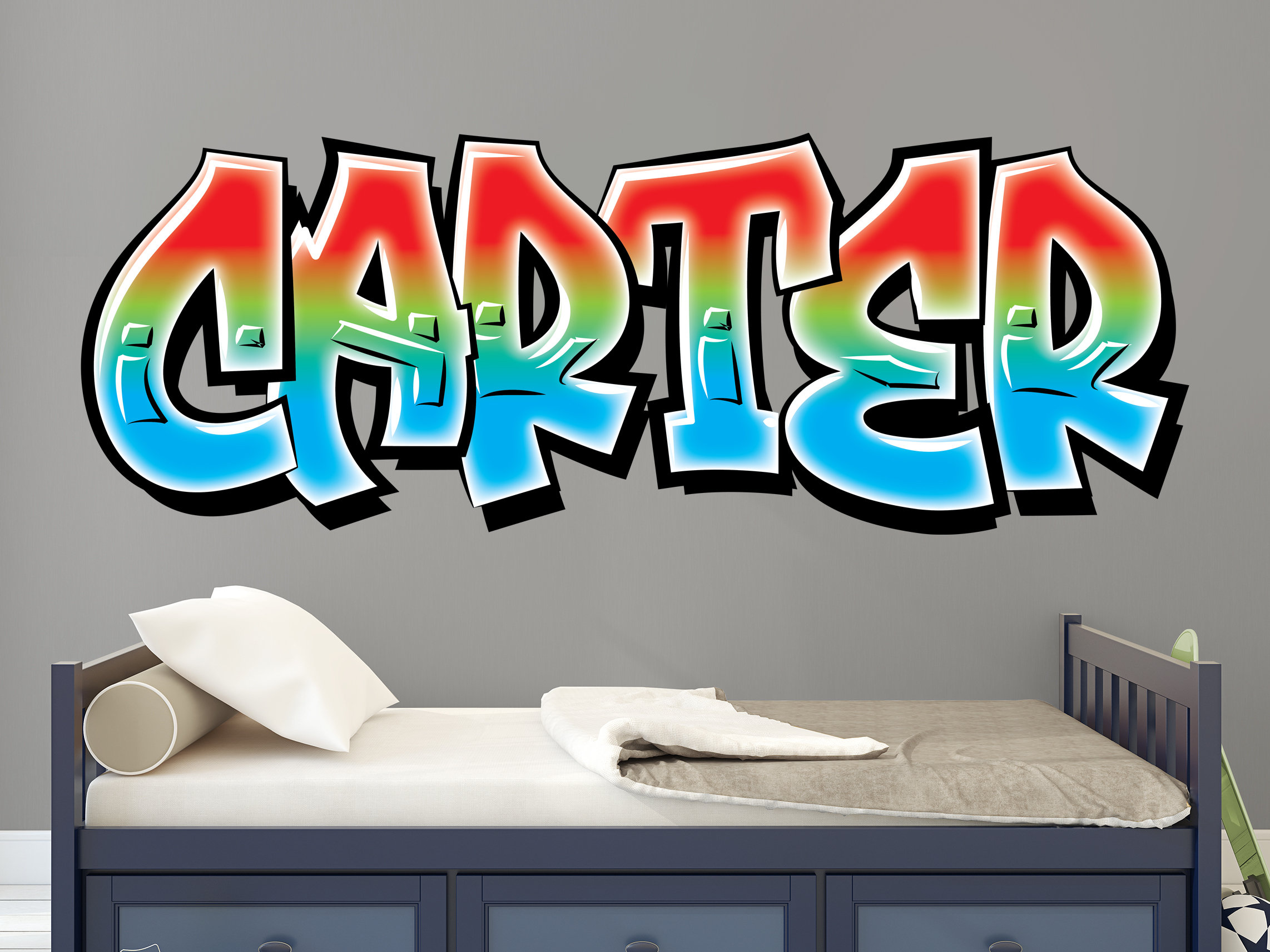 Graffiti Name Custom Wall Decal Large Graffiti Colorful Room - Etsy