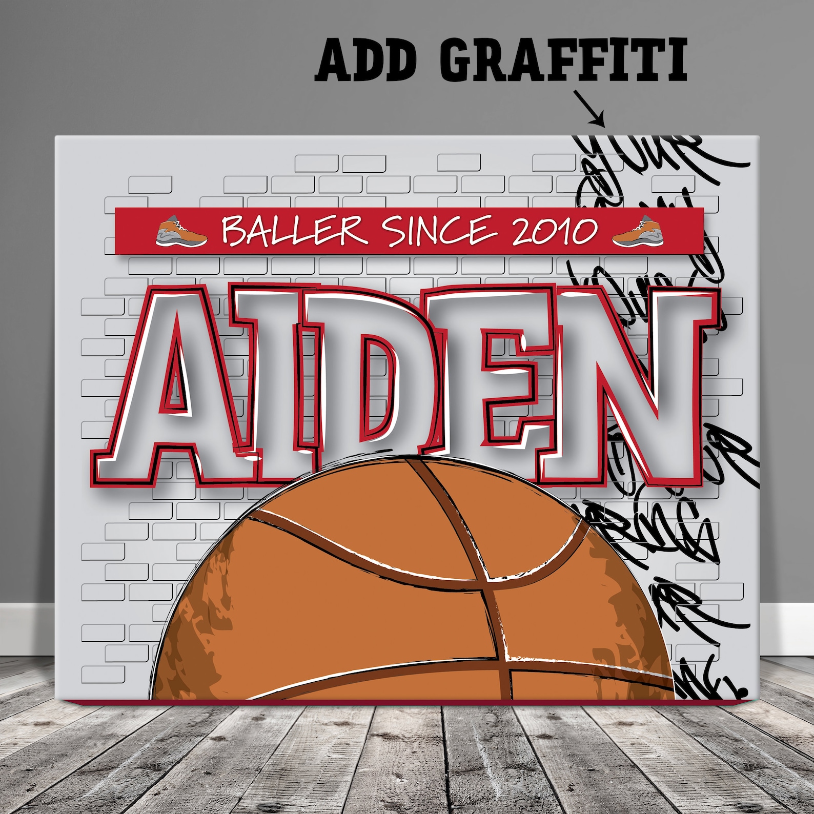 Basketball Name Art Sports Art Boys Room Decor Large Kids - Etsy