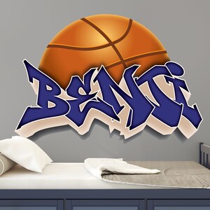 Graffiti Name Basketball Decal Wall Art Sports Large Sticker NBA Teams ...