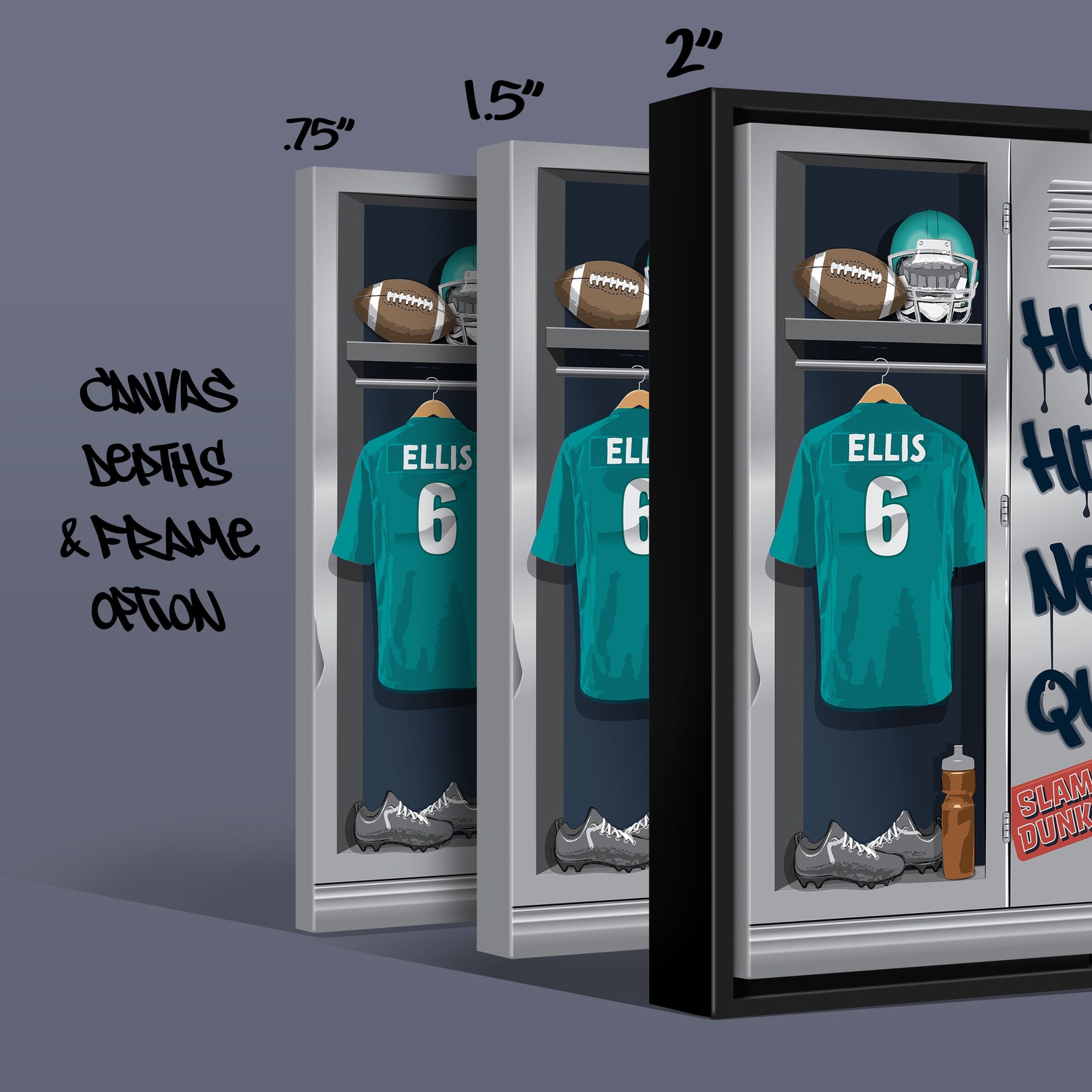 Custom Locker Sports Canvas Art Personalized Gift for Boys Room Decor ...
