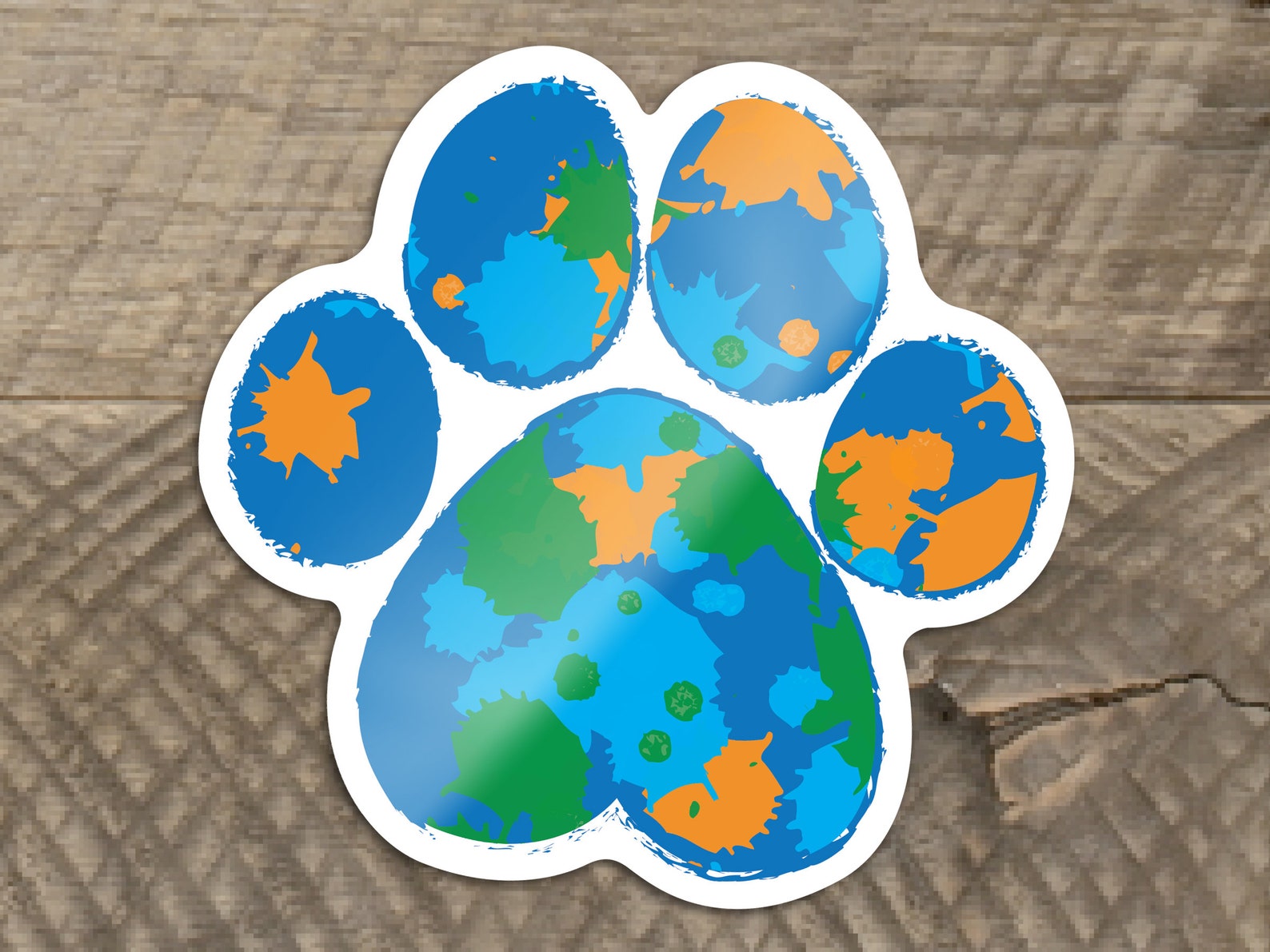 Colorful Paw Print Decals Dog Sticker Set Pet Decor Kitchen Laptop ...