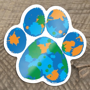 Colorful Paw Print Decals Dog Sticker Set Pet Decor Kitchen Laptop ...