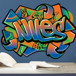 Graffiti Name Wall Decor Custom Boys Bedroom Graffiti Wall Murals ...