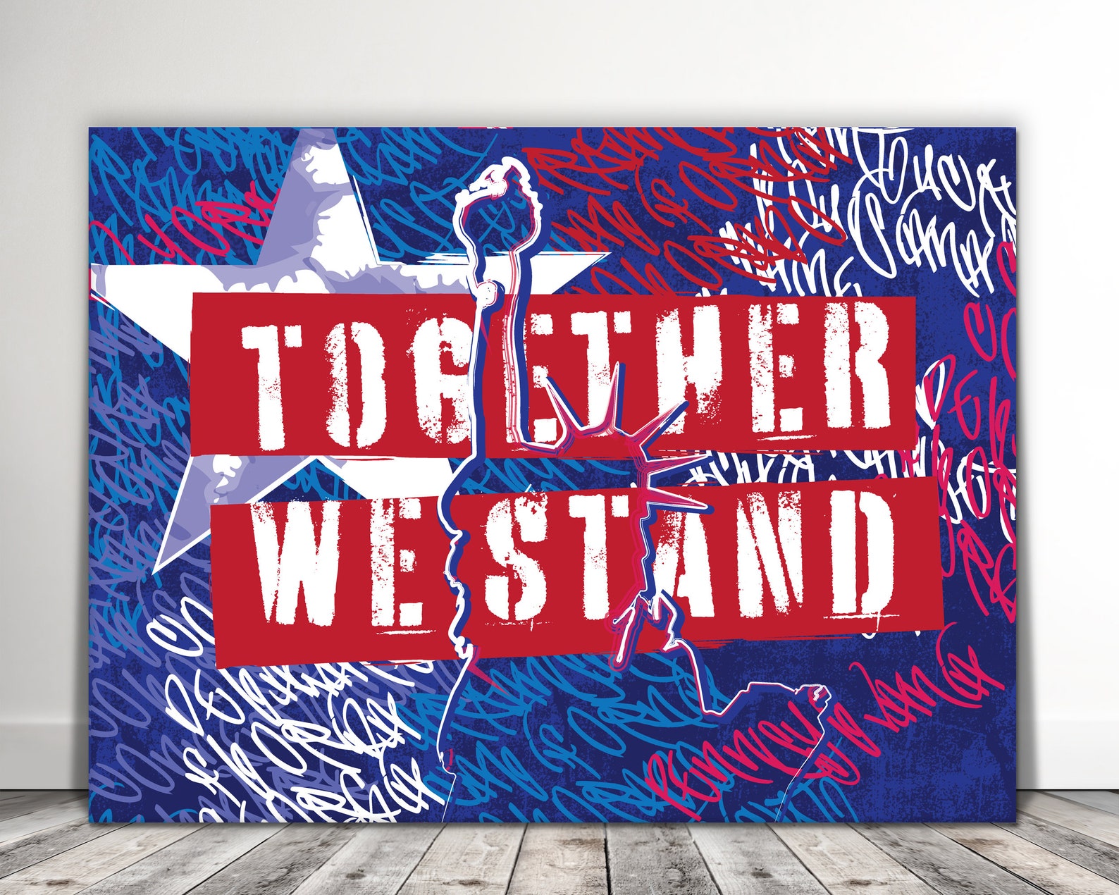 Together We Stand Graffiti USA Pop Art Canvas Living Room - Etsy