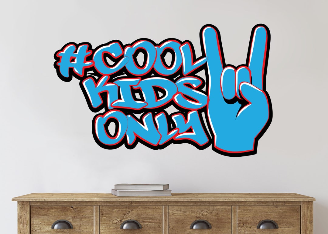 Kids Only Wall Decal - Playful Graffiti Art - Etsy