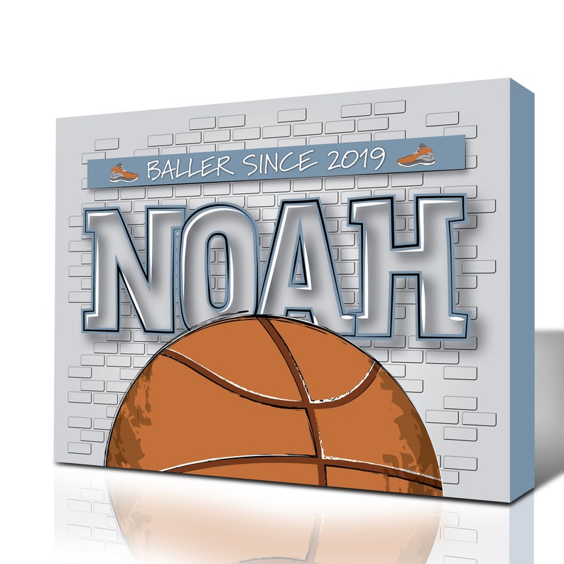 Basketball Name Art Sports Art Boys Room Decor Large Kids - Etsy