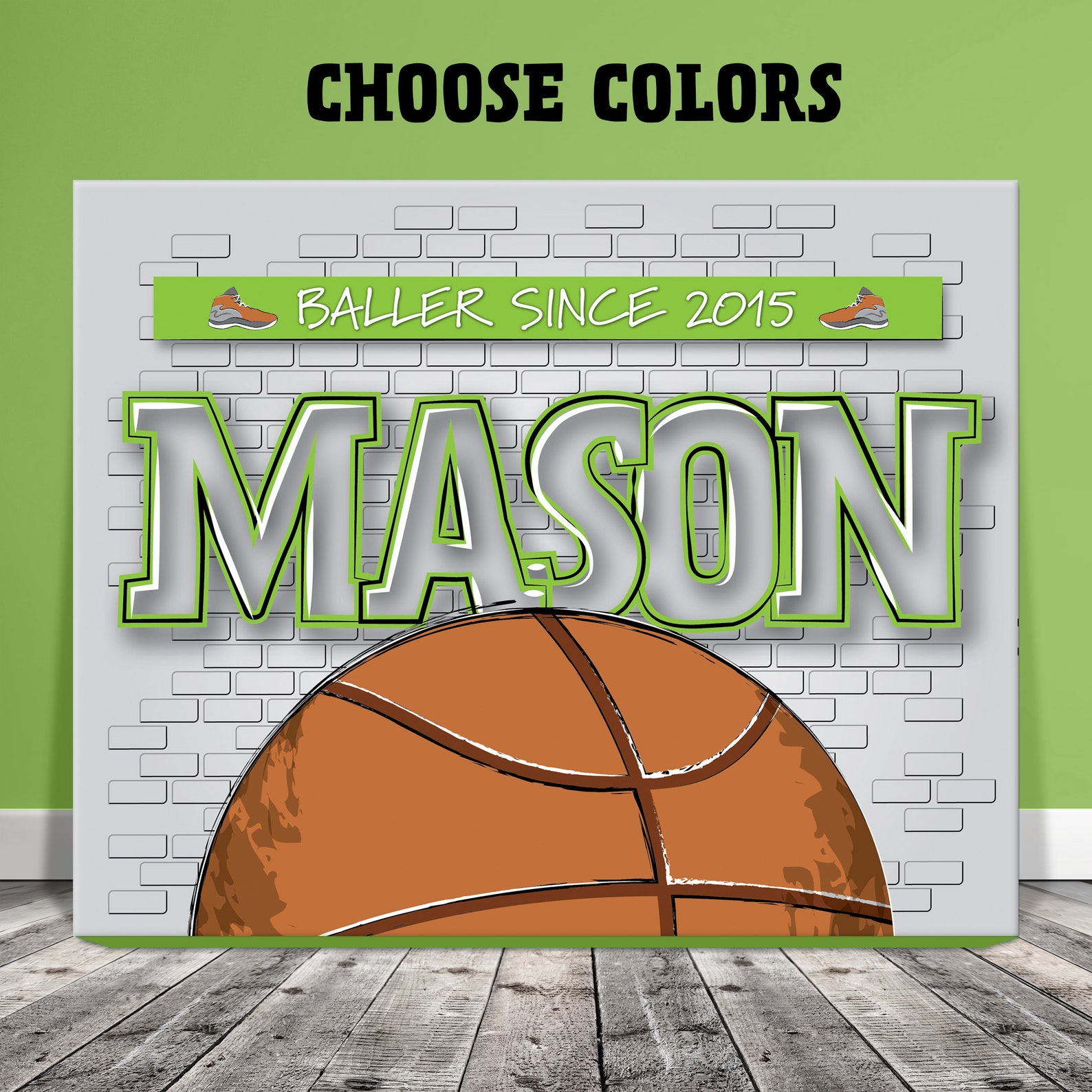 Basketball Name Art Sports Art Boys Room Decor Large Kids - Etsy