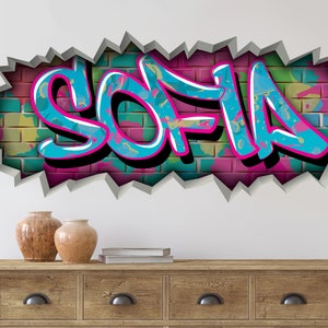 Graffiti Name Wall Decal - Personalized Pop Street Art Vinyl Sticker ...